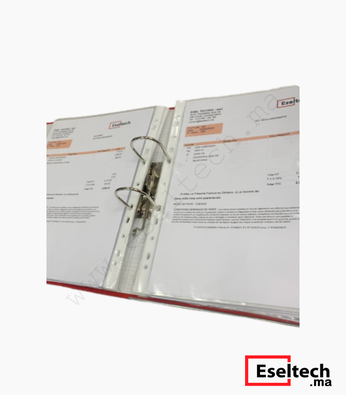 Classeur à Levier DELI Rouge A4 - Eseltech Maroc - Importateur ...